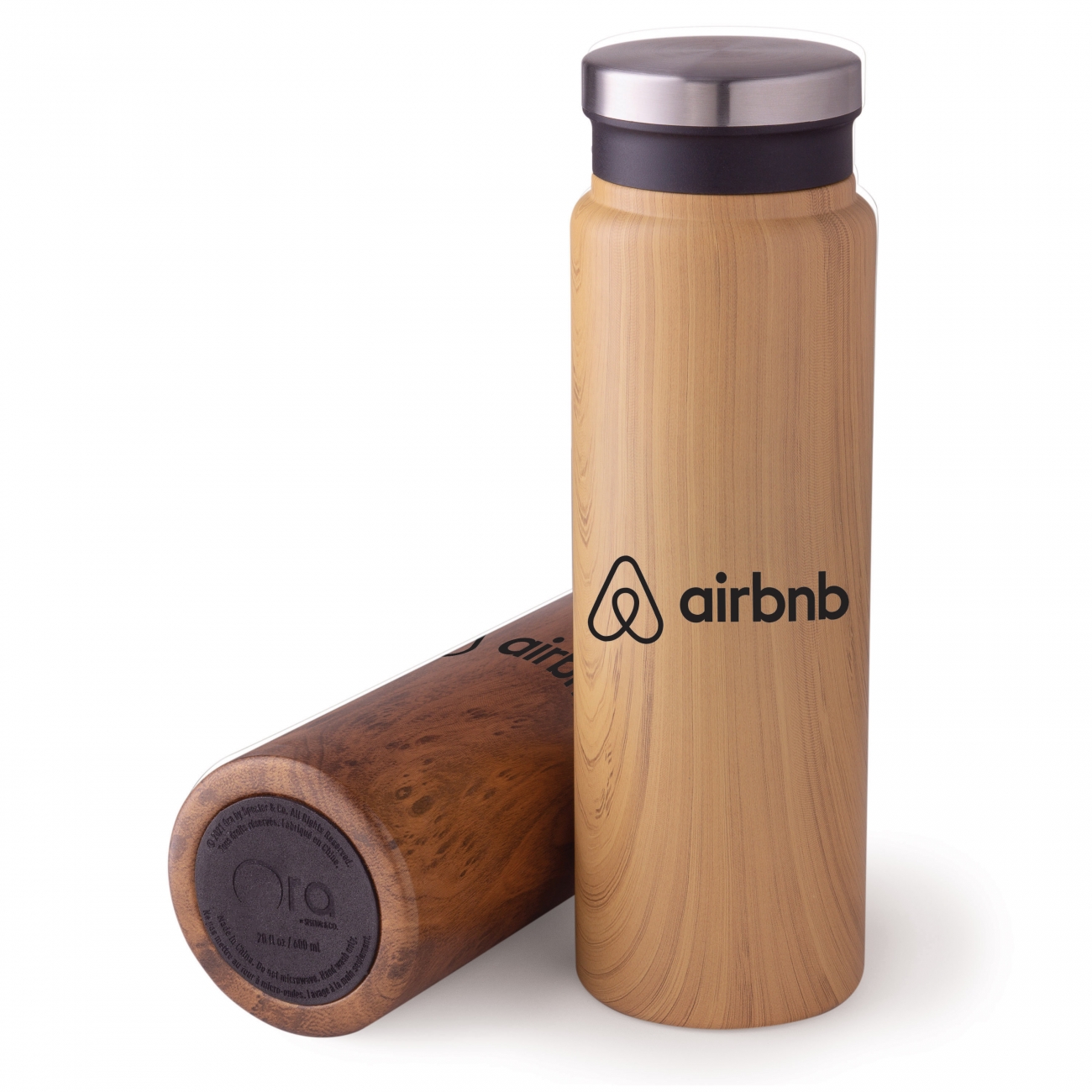 Trend Setter Natural 600ml Woodgrain Water Bottle
