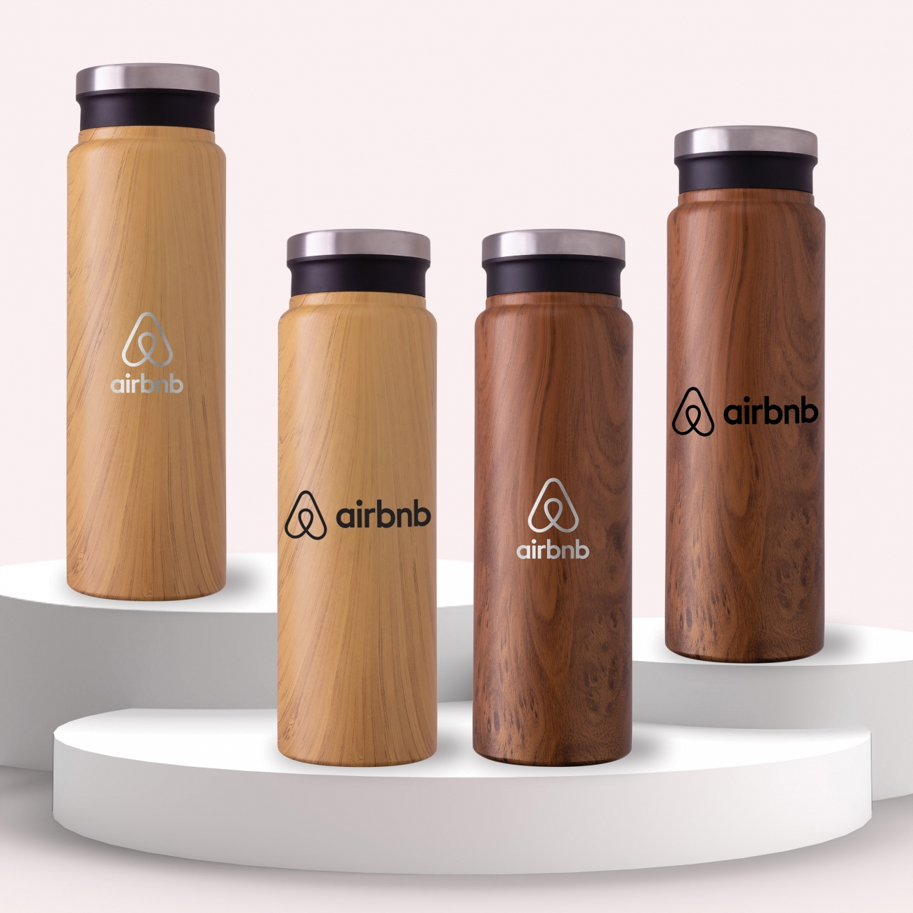 Trend Setter Natural 600ml Woodgrain Water Bottle