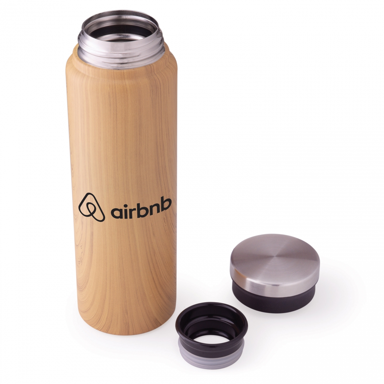 Trend Setter Natural 600ml Woodgrain Water Bottle