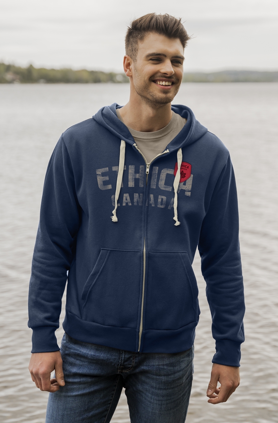 Ethica Made in Canada Zippered Hooded Sweatshirt